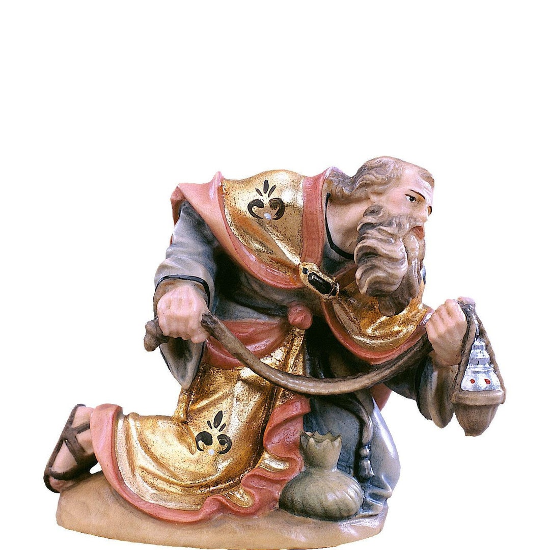 King Melchior Figurine – Hand-painted Maple Wood Nativity Scene - Etsy