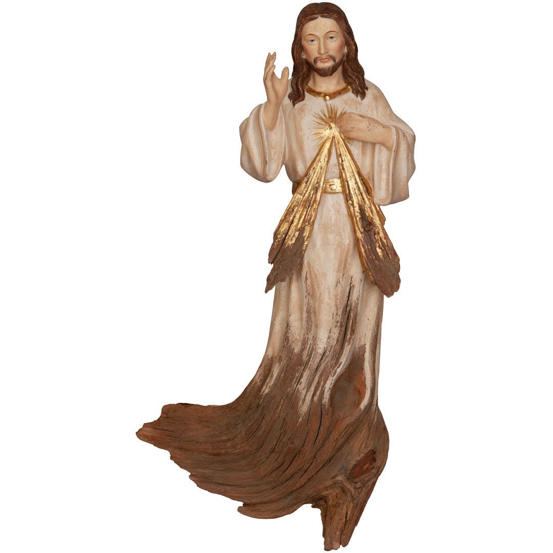 Divine Mercy Root Sculpture – Hand-painted Wooden Catholic Gift - Etsy