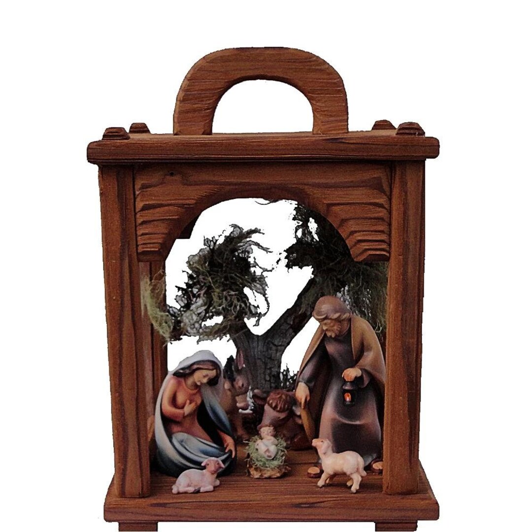 Wooden Christmas Nativity Scene Lantern, Hand-painted, Made in Italy - Etsy