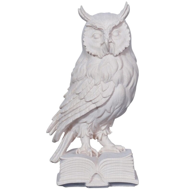 Hand Carved Maple Wood Owl Statue on Book, Home Decor - Etsy