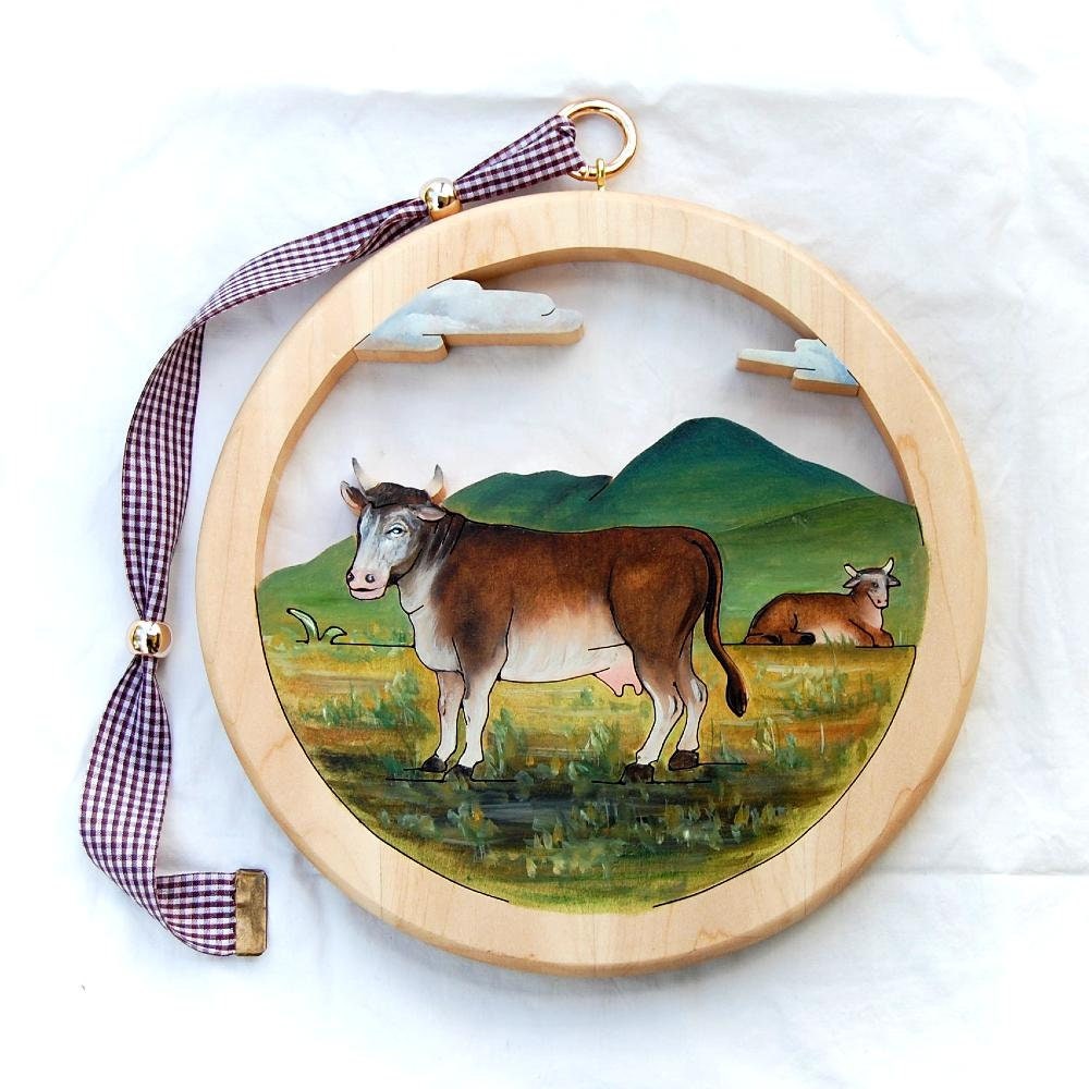 Hand-carved Wooden Cow Picture, Farmhouse Wall Decoration - Etsy