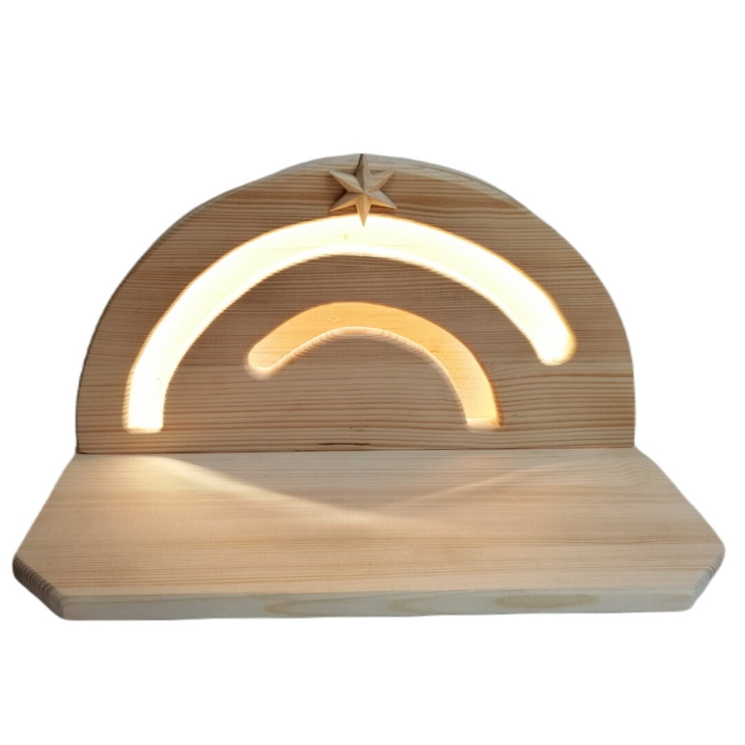 Modern Wooden Nativity Scene Stable With Light Wooden Decoration ...