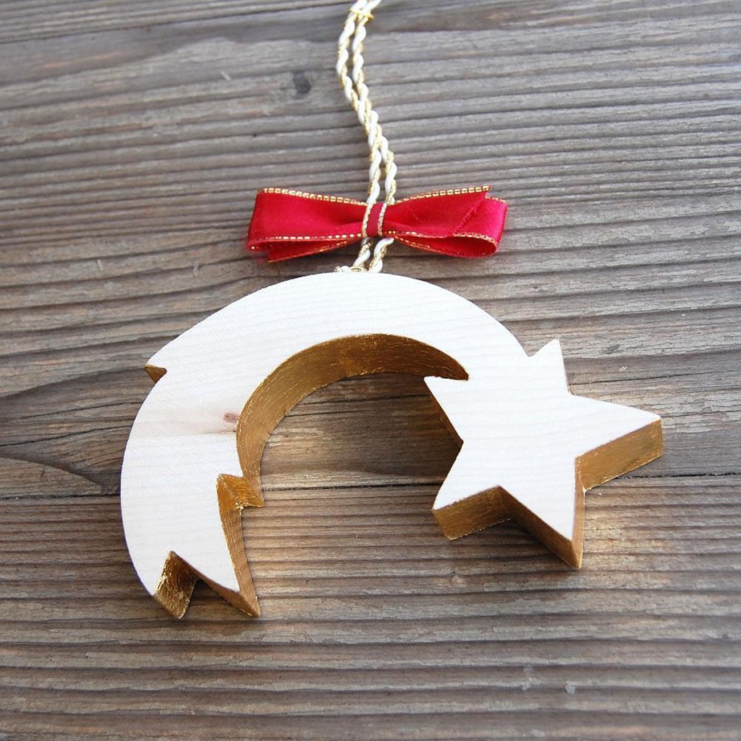 Wooden Comet Star Christmas Wall Window Decoration Wooden Christmas ...