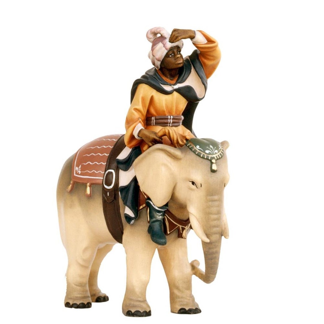 Hand-painted Maple Wood Elephant With Servant – Baroque Nativity ...