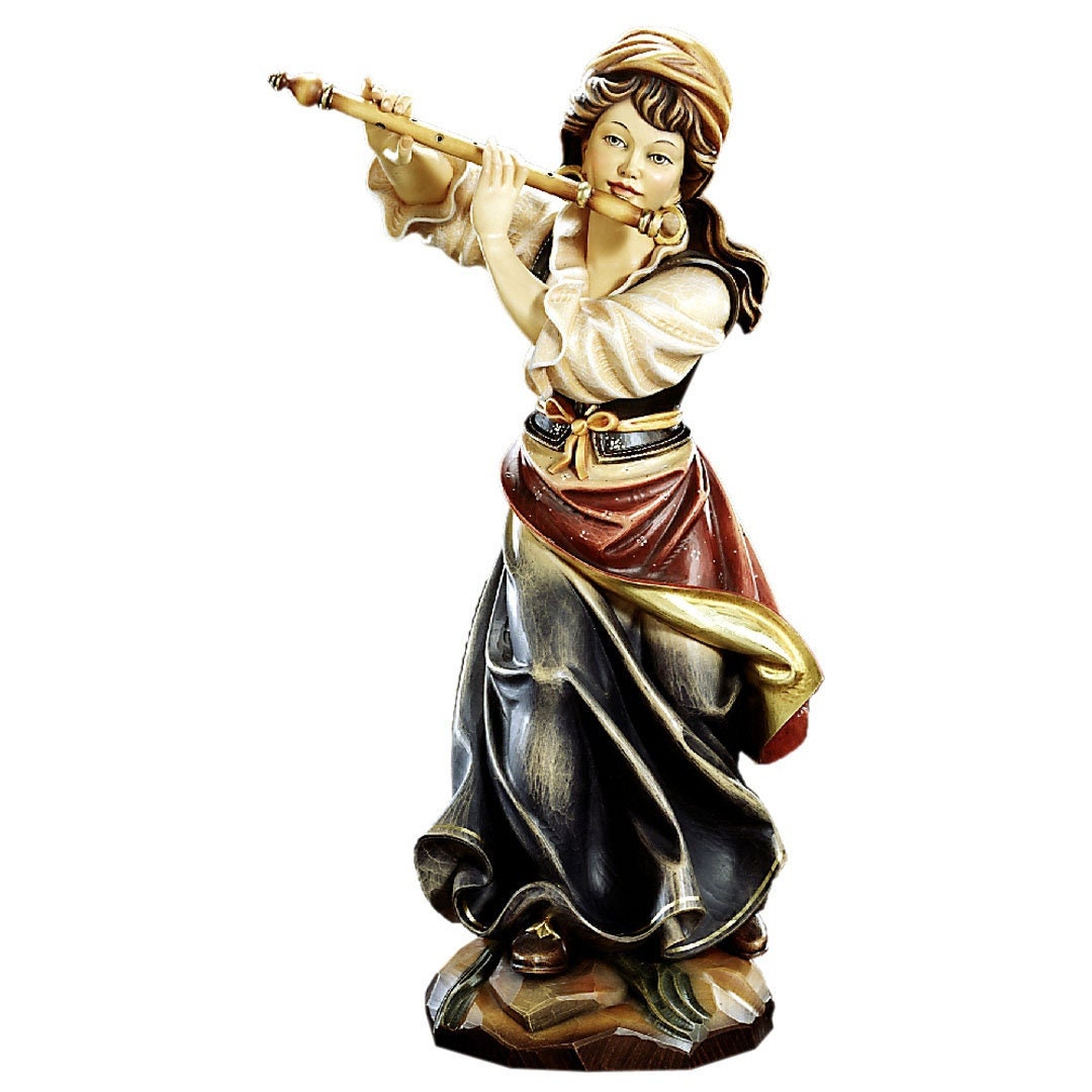 Transverse Flute Player -wooden Decor, Wooden Statue, Wooden Gifts ...