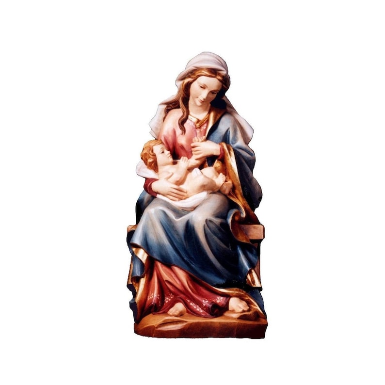 Sitting Virgin Mary and Jesus Statue Virgin Mary and Jesus | Etsy