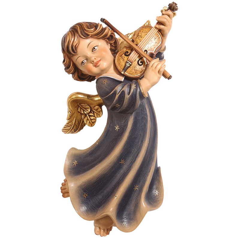 Maple Wood Carved Angel With Violin – Hand Painted Religious Gift - Etsy