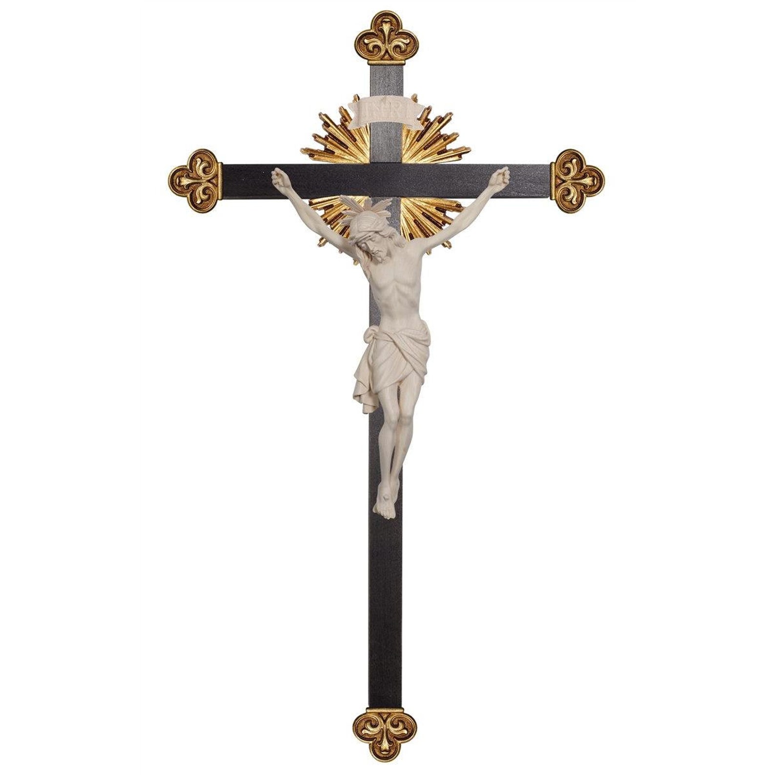 Baroque Crucifix With Halo – Siena Corpus, Catholic Wall Cross - Etsy