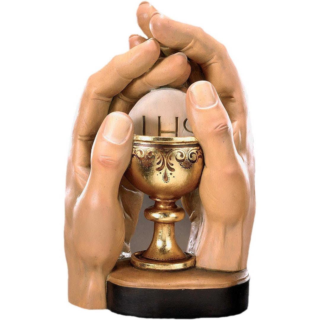 Hand-painted Maple Wood Communion Statue – First Holy Communion Gift - Etsy