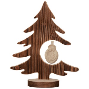 Maple Wood Fir Tree With Holy Family Ornament - Catholic Christmas ...