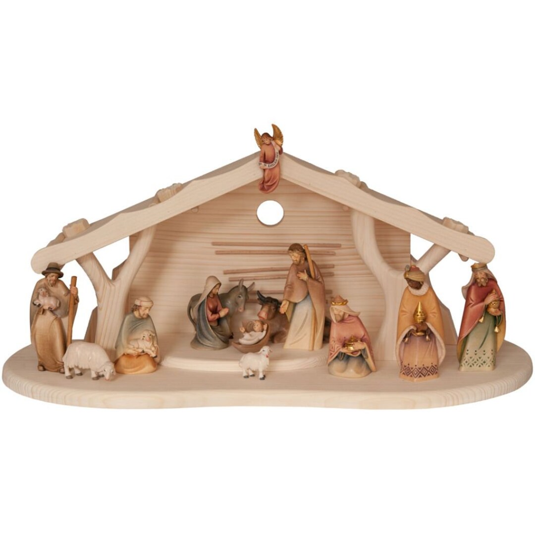 Wooden Nativity Scene: 'morning Star' Set With Stable, 13 Figurines - Etsy