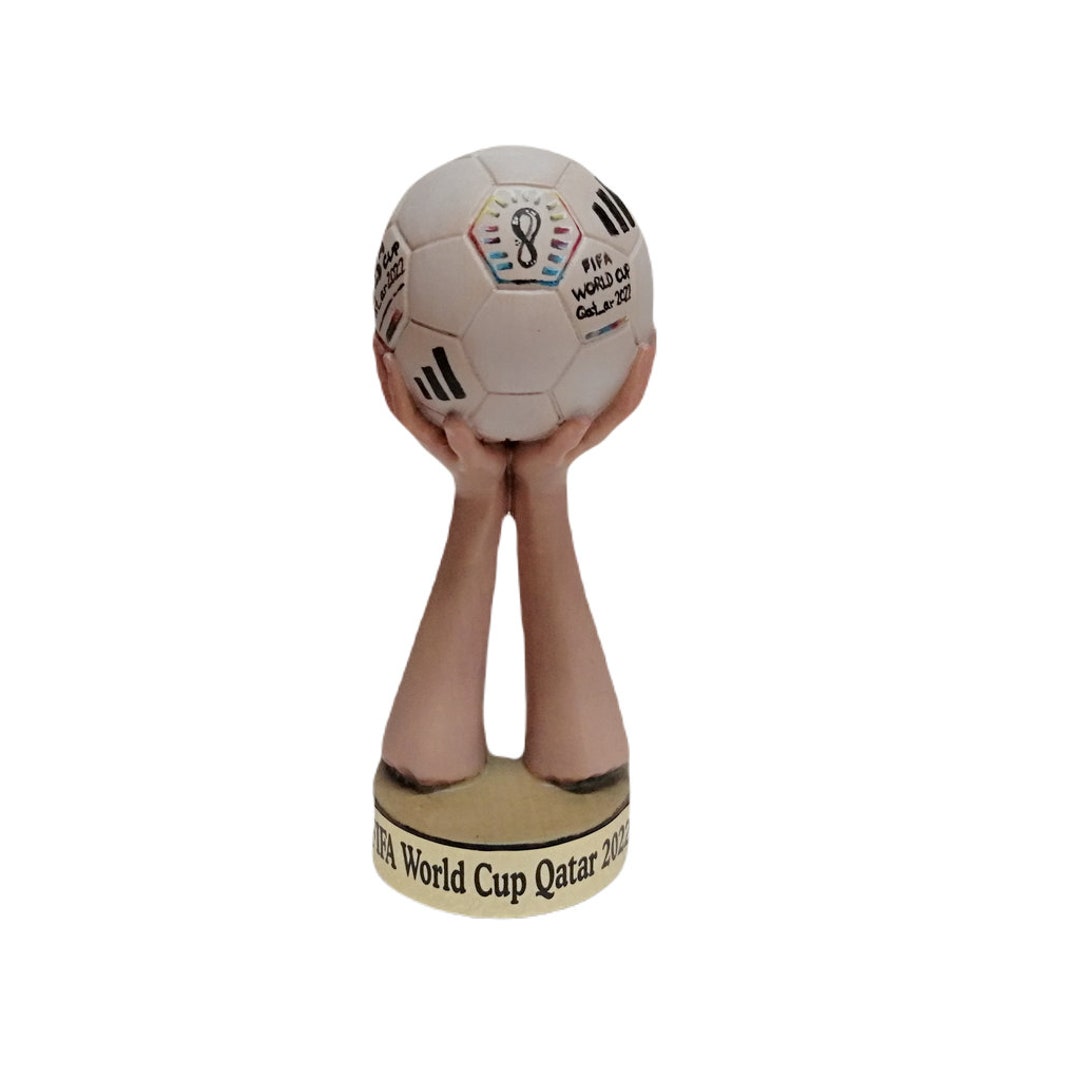 Handcrafted Wooden Football Trophy, Painted Ornament, Gift for ...