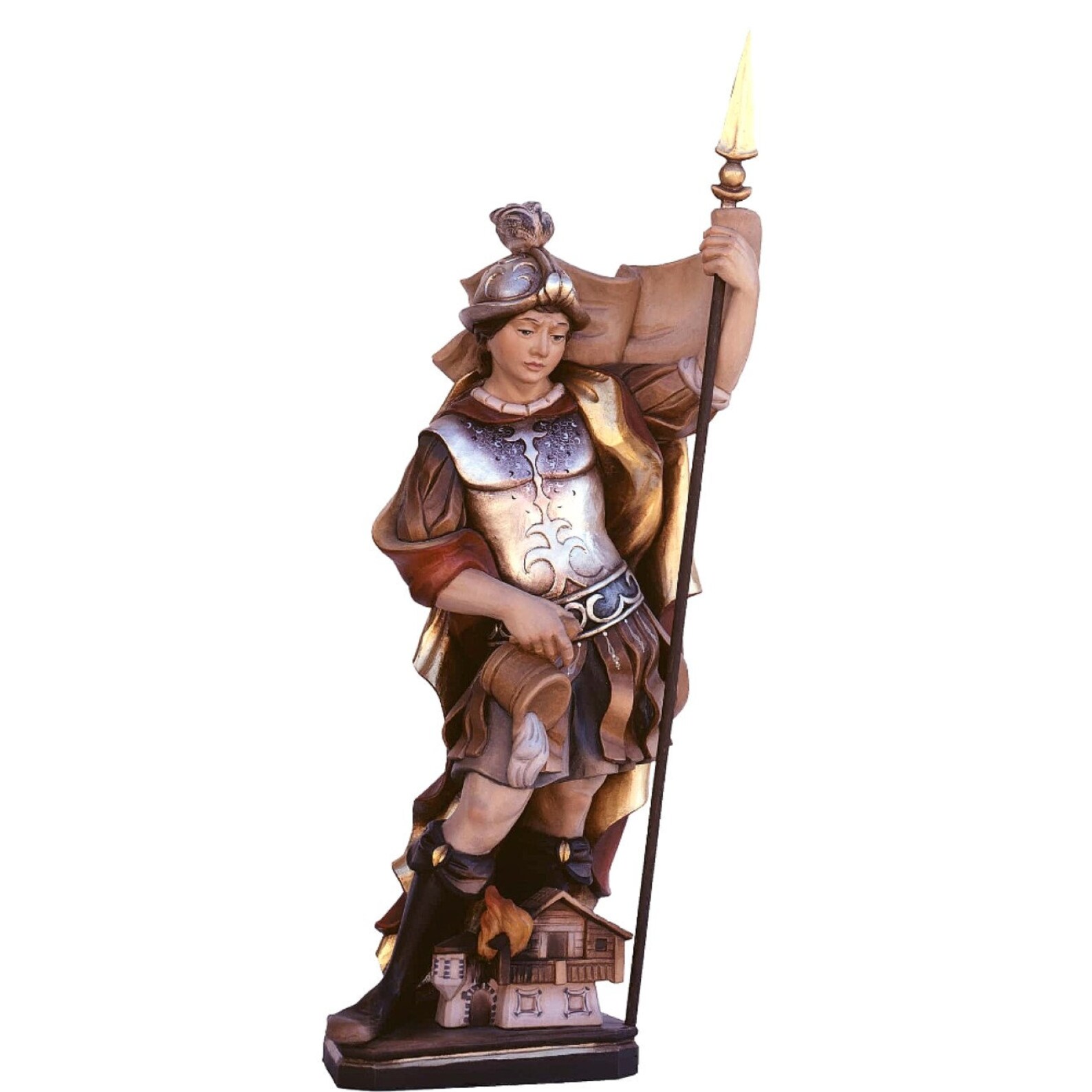 Saint Florian Wooden Statue, Life Size Saint Sacred Religious Statues ...