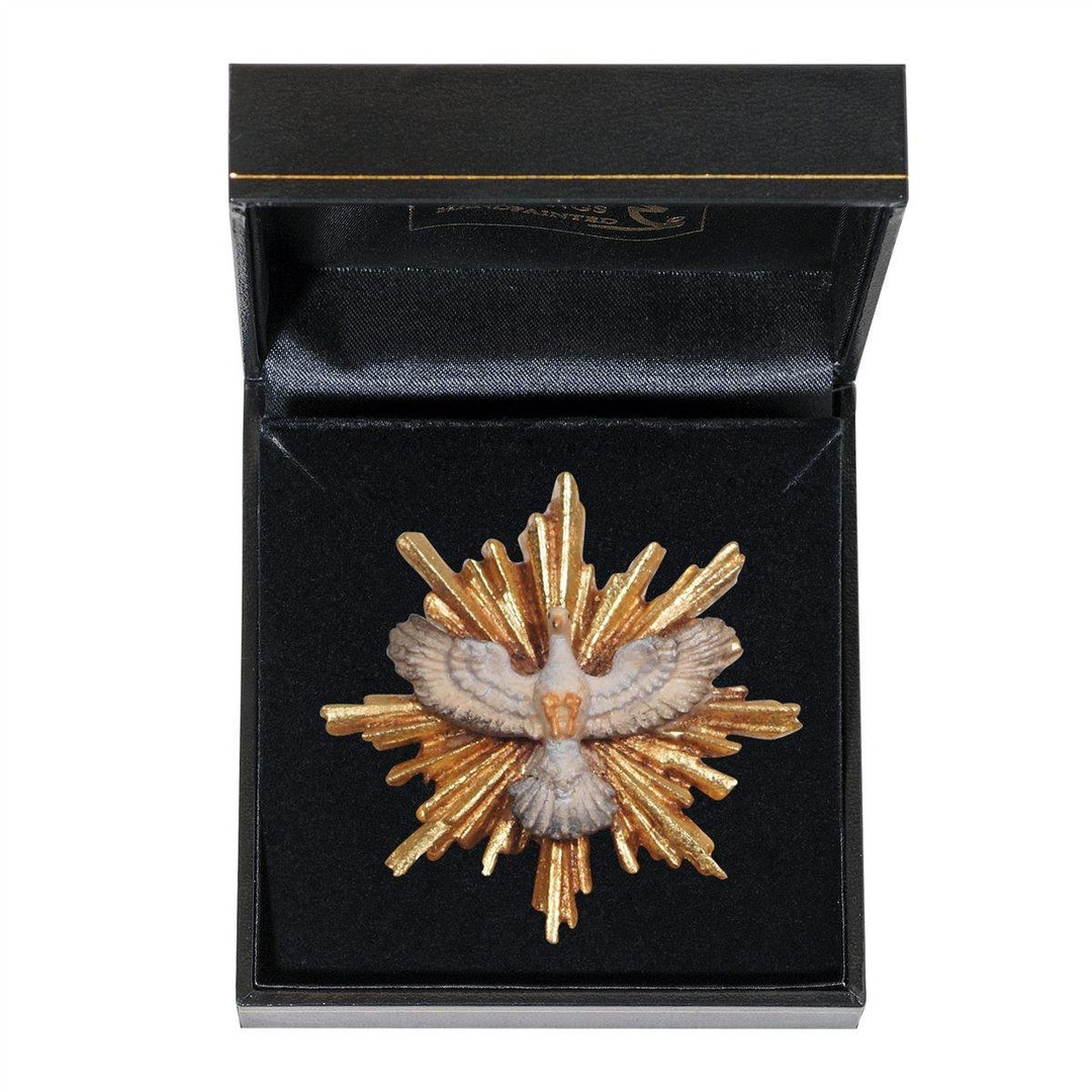 Holy Spirit Wooden Statue With Aura, Catholic Religious Sculpture (0.98 ...