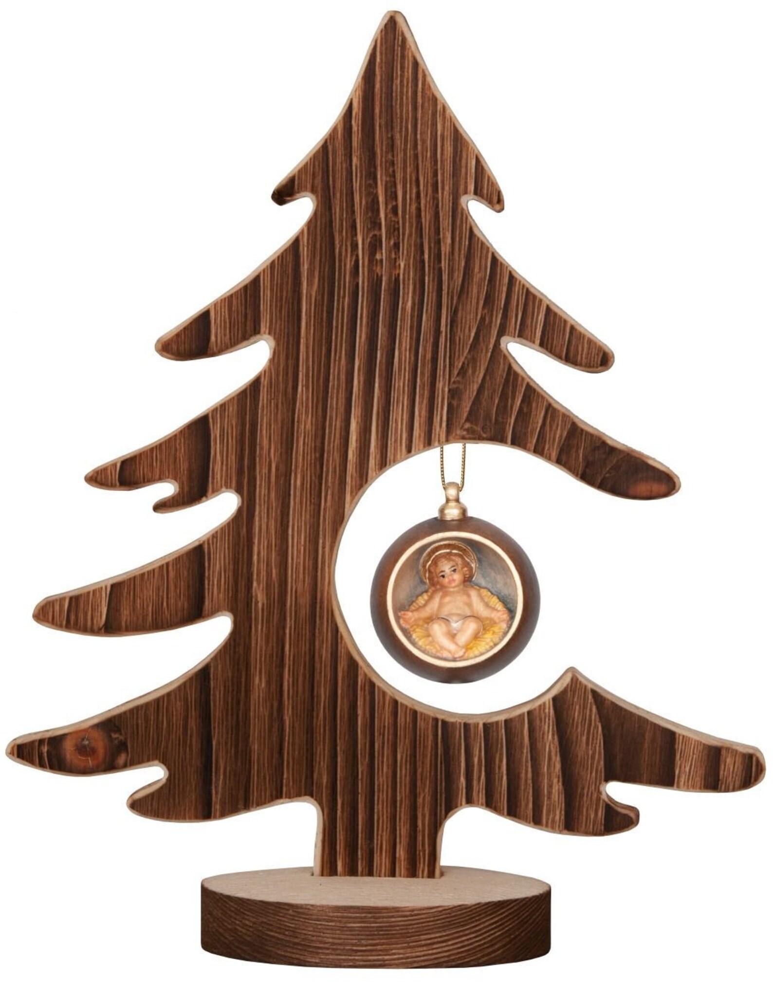 Wooden Christmas Tree With Baby Jesus Bauble – Religious Decor - Etsy