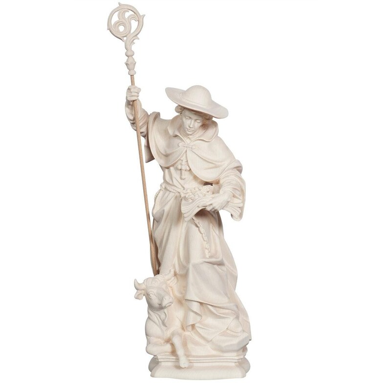 St. Leonard Wooden Statue, Hand Carved Religious Sculpture - Etsy