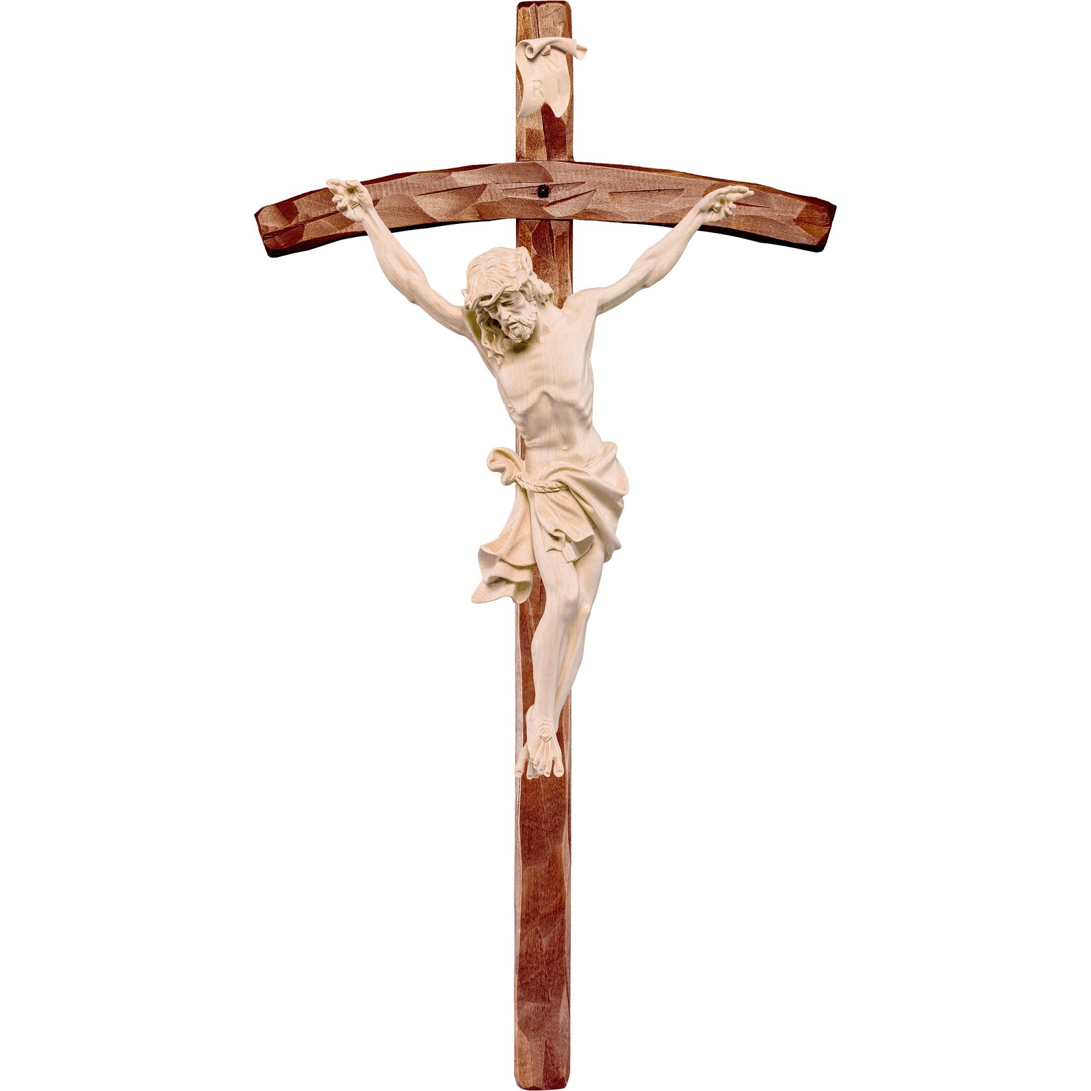 Christ of the Alps, Curved Wooden Cross, Catholic Decor - Etsy