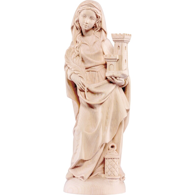 Gothic Saint Barbara Statue, Hand-painted Maple Wood Carving - Etsy