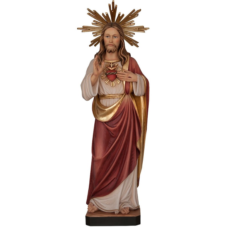 Sacred Heart of Jesus With Halo Religious Statue Catholic - Etsy