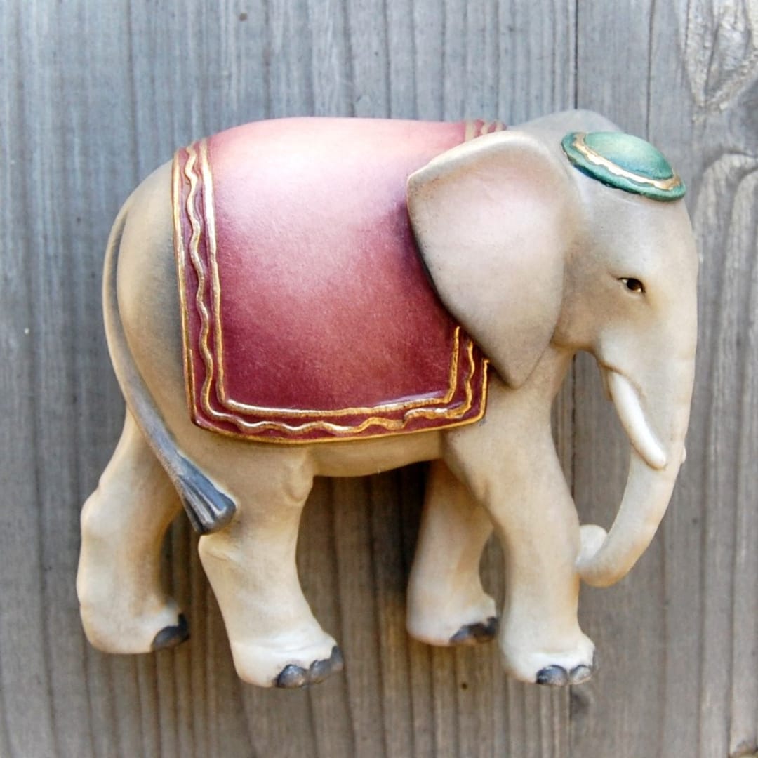 Hand-painted Maple Wood Elephant – Nativity Scene Figurine - Etsy