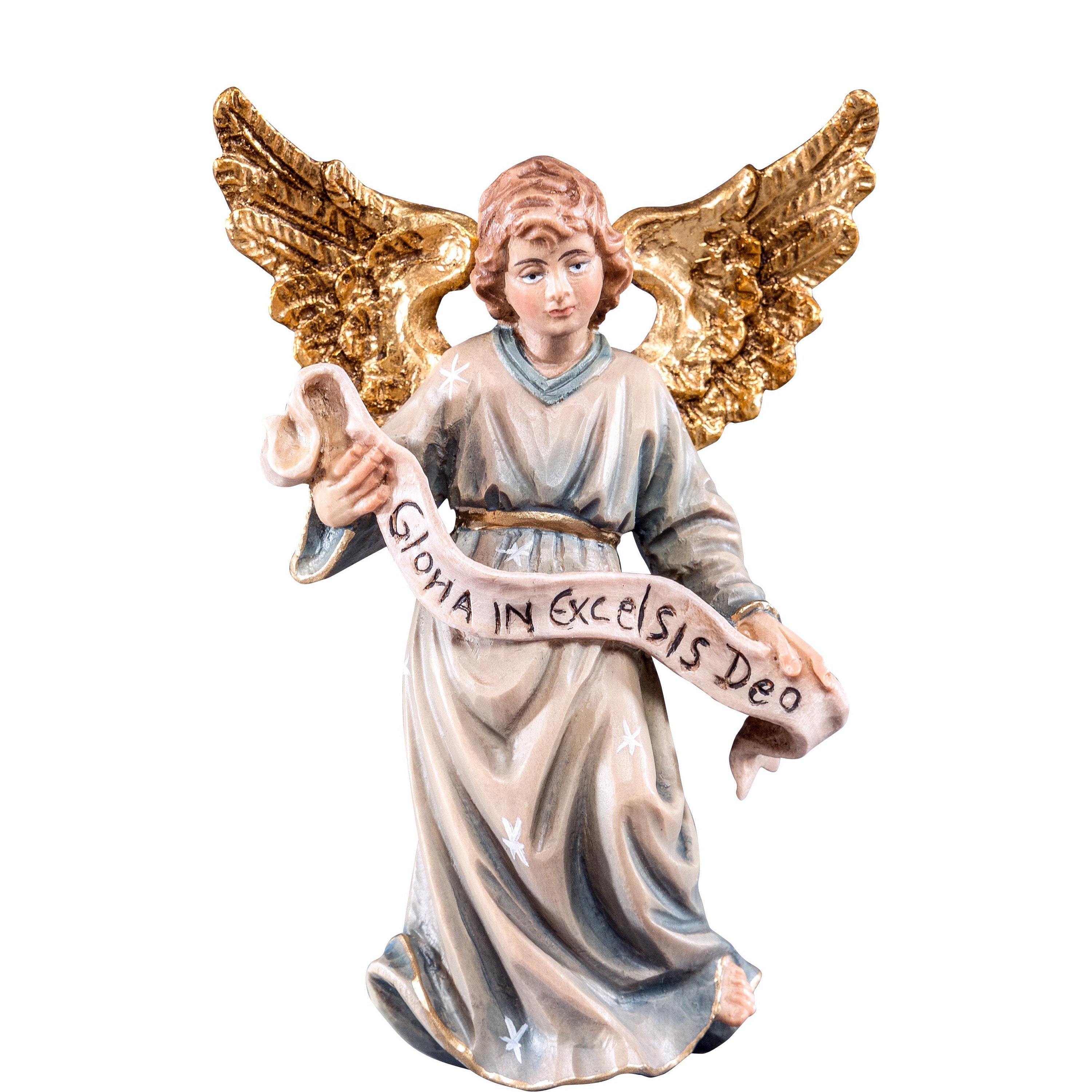 Hand-painted Gloria Angel Figurine – Maple Wood Nativity Scene (15 Cm ...