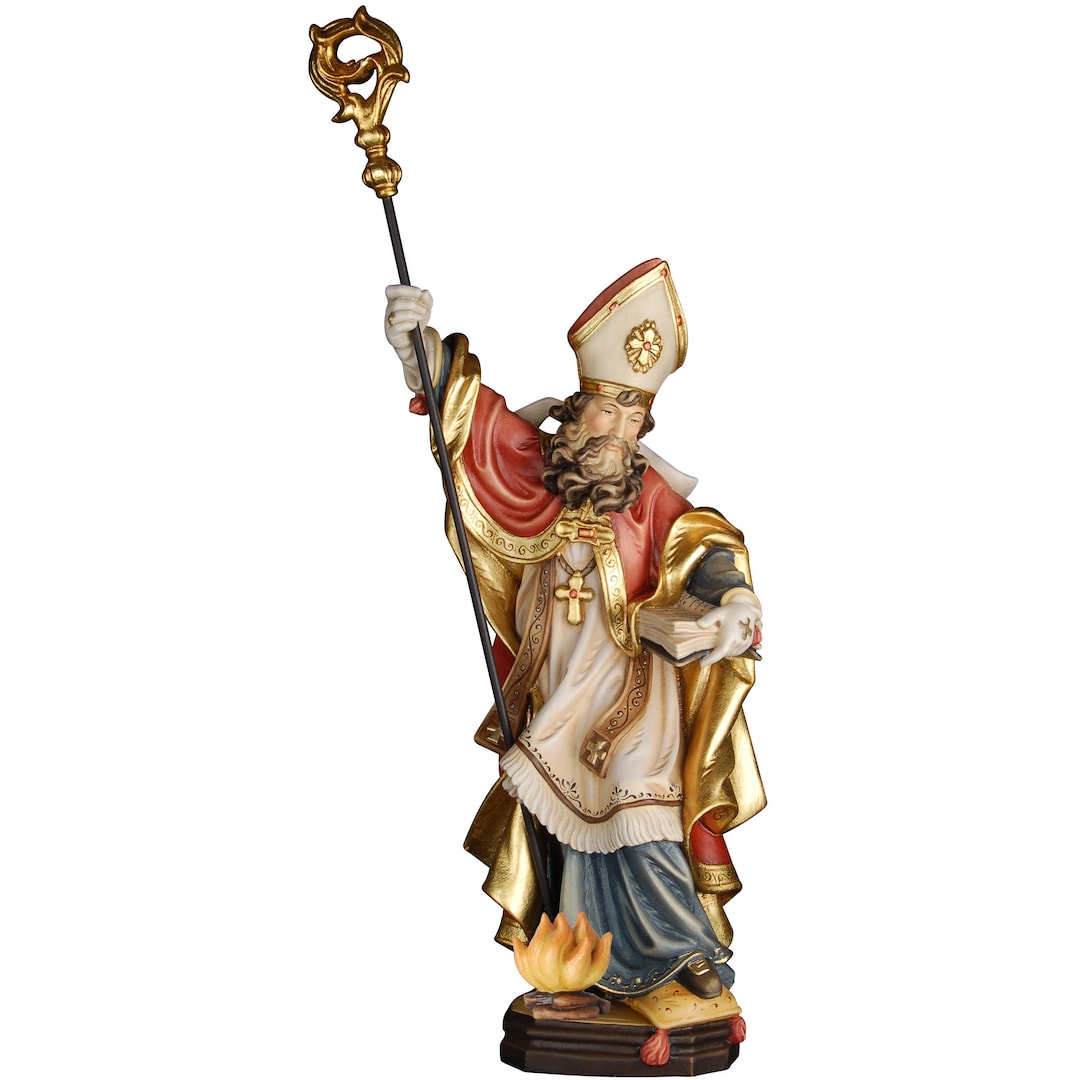 Saint Polycarp of Smyrna Wooden Statue, Hand-painted, Gold Leaf - Etsy