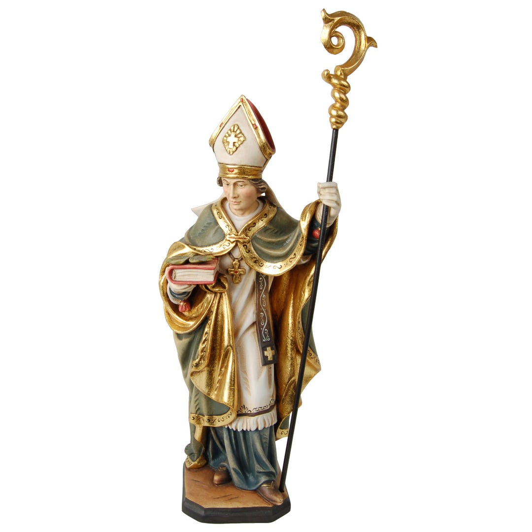 Saint Patrick of Ireland Wooden Statue, Hand-painted Religious Gift - Etsy