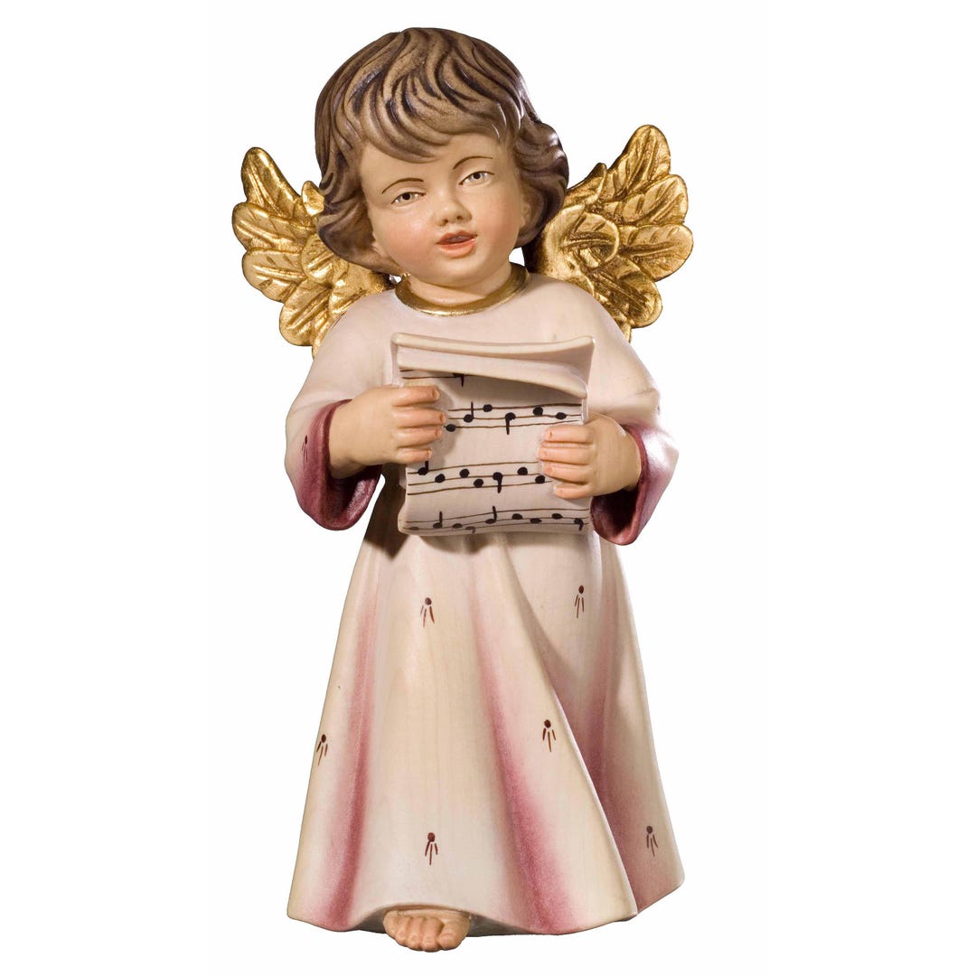 Benedict Angel Statue With Sheet Music, Wooden Religious Gift - Etsy