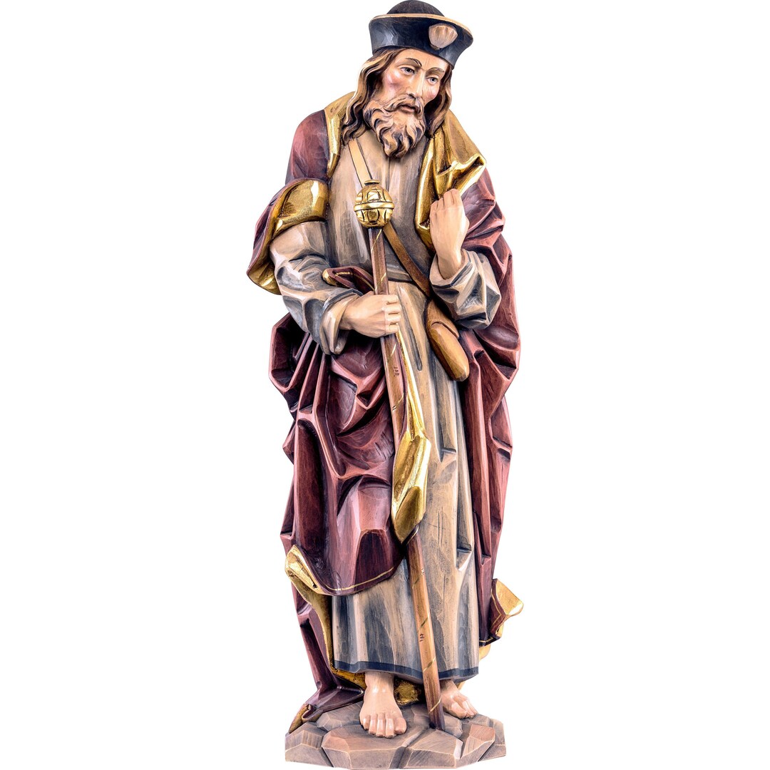 Hand-painted Maple Wood St. Jacob Statue, Religious Sculpture (23.62 ...