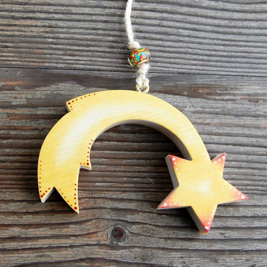 Wooden Comet Star Christmas Wall Window Decoration Christmas Decoration ...