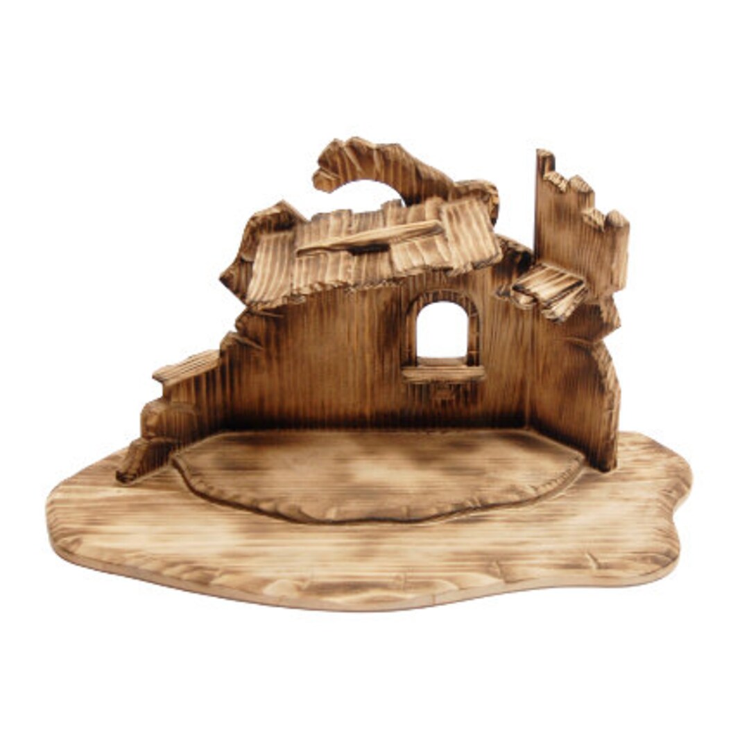 Handcrafted Wooden Nativity Stable - Rustic Christmas Decor - Etsy