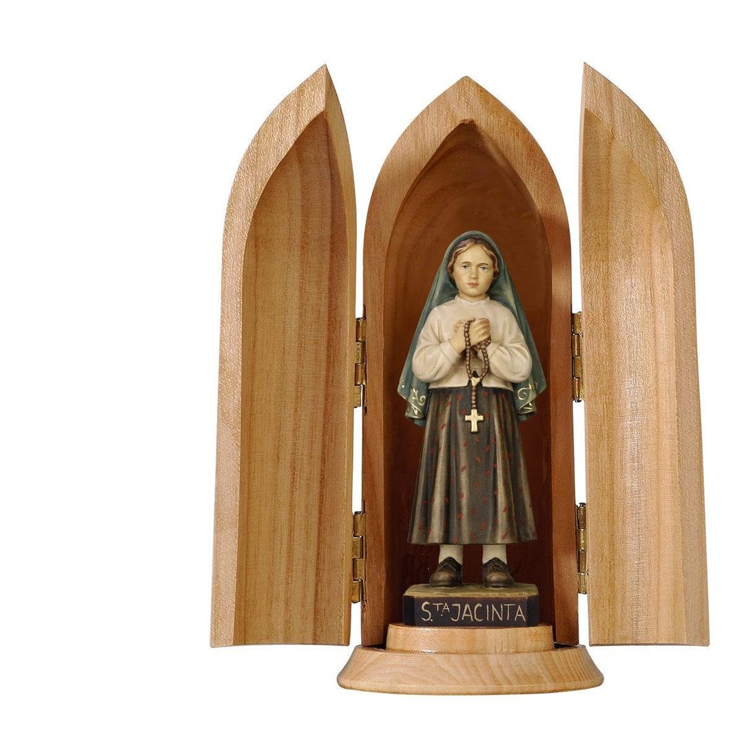 St. Jacinta Marto Wood Statue in Niche, Catholic Gift - Etsy