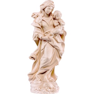 Virgin Mary With Roses Wooden Statue Wooden Statue, Virgin Mary Statue ...