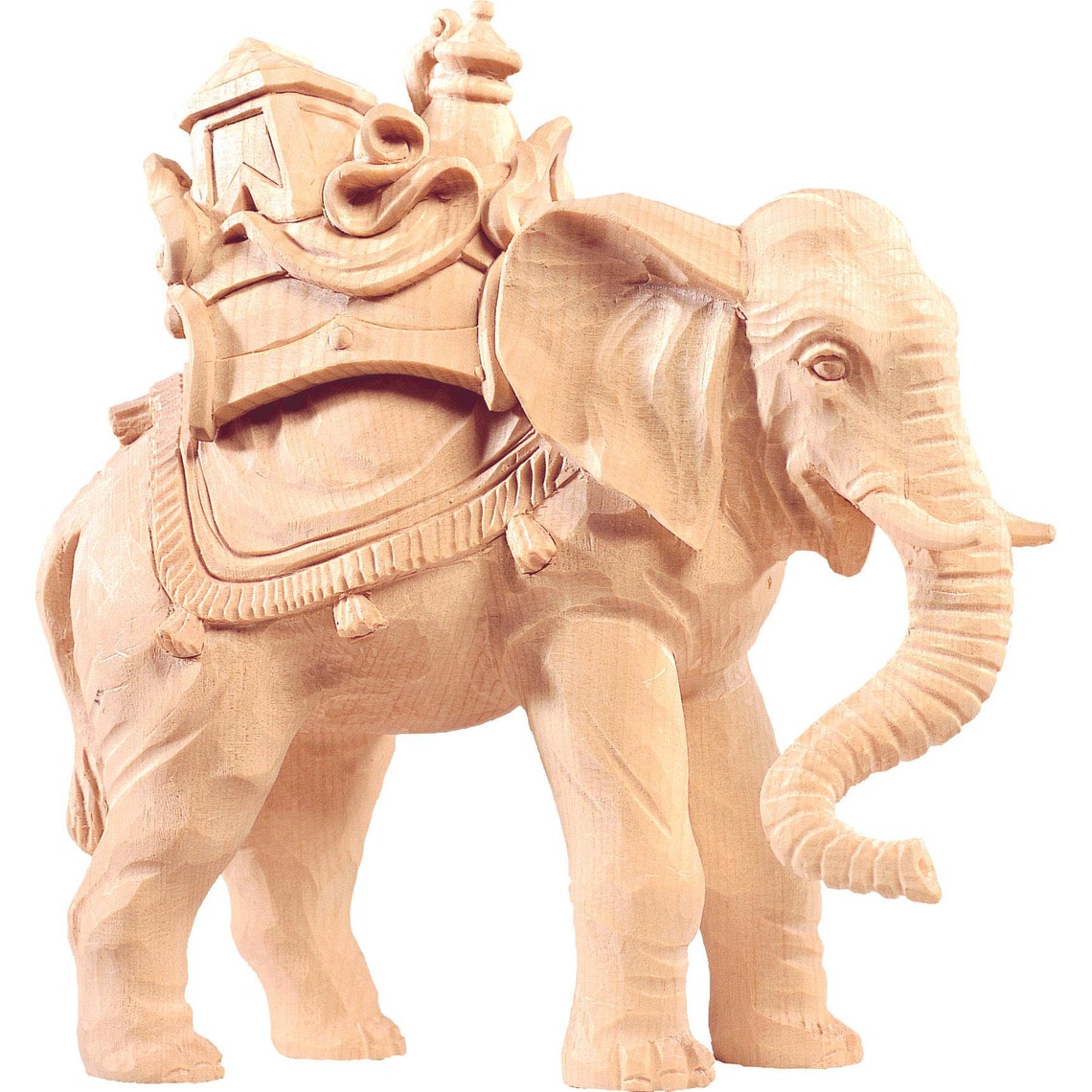 Hand-painted Maple Wood Elephant Figurine – Nativity Scene Animal, Made ...