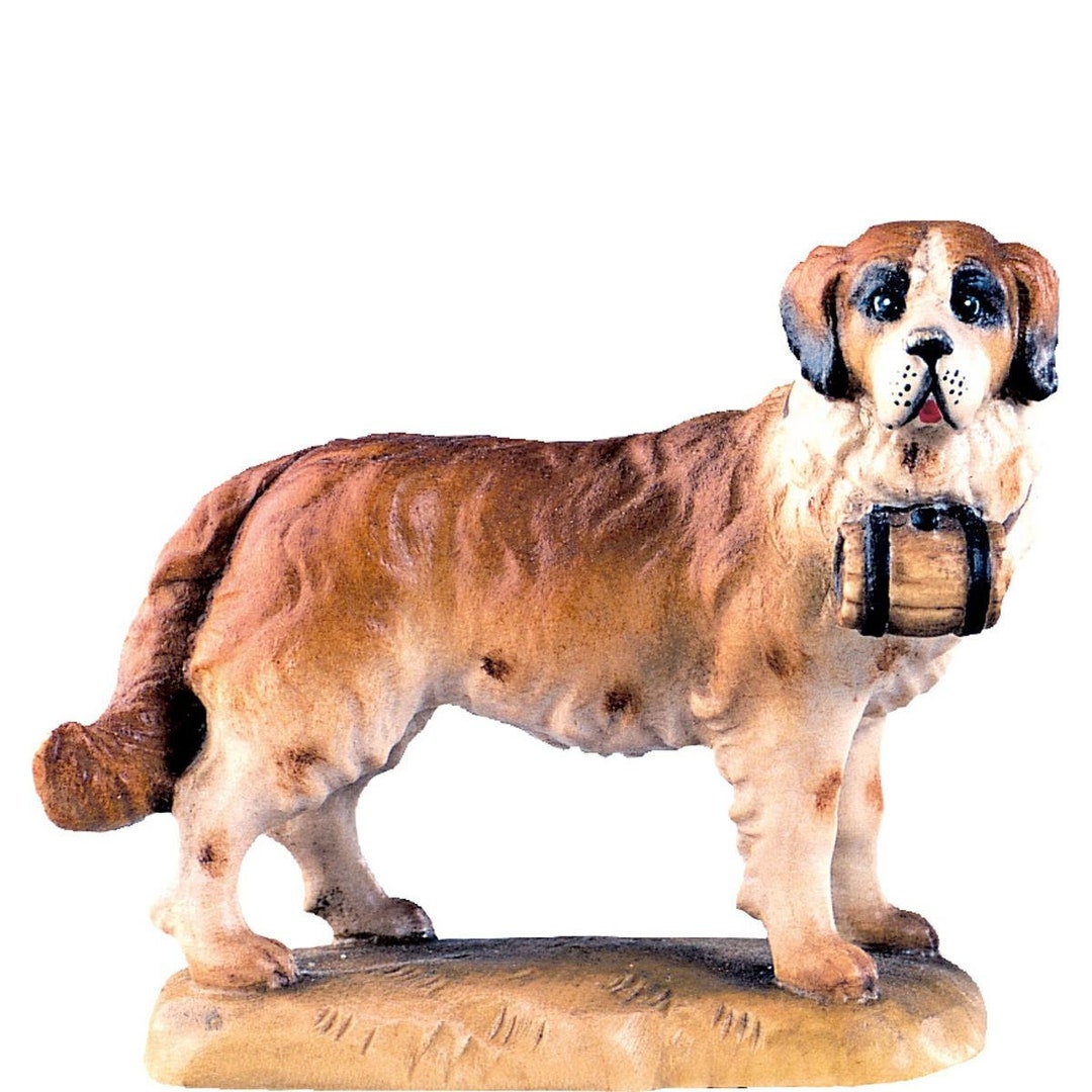 Maple Wood St. Bernard Dog Figurine - Nativity Scene - Etsy