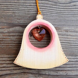 Wooden Bell With Crystal Wall Window Decoration Ornament Suncatcher - Etsy