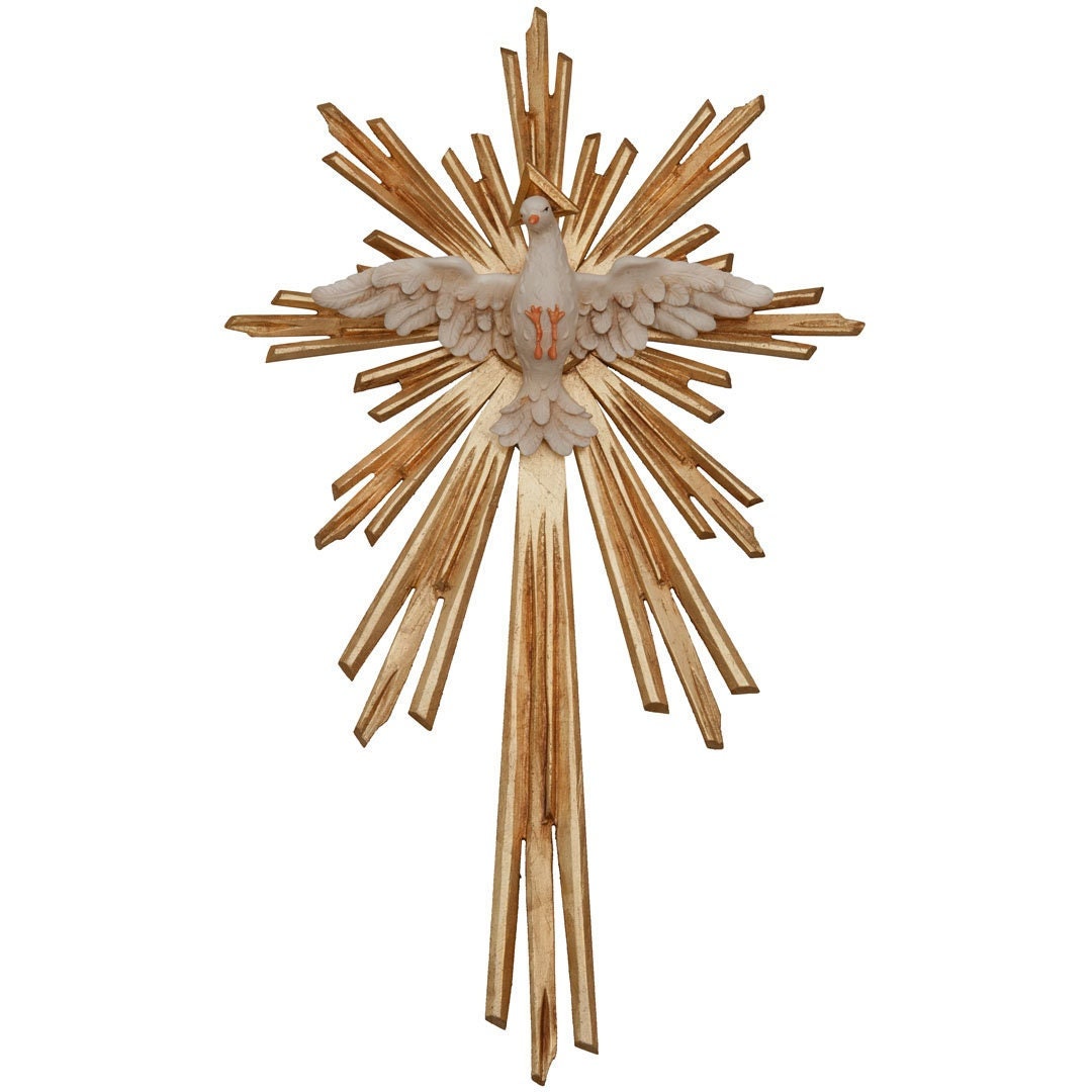 Hand Painted Wooden Holy Spirit With Halo – Catholic Decoration - Etsy