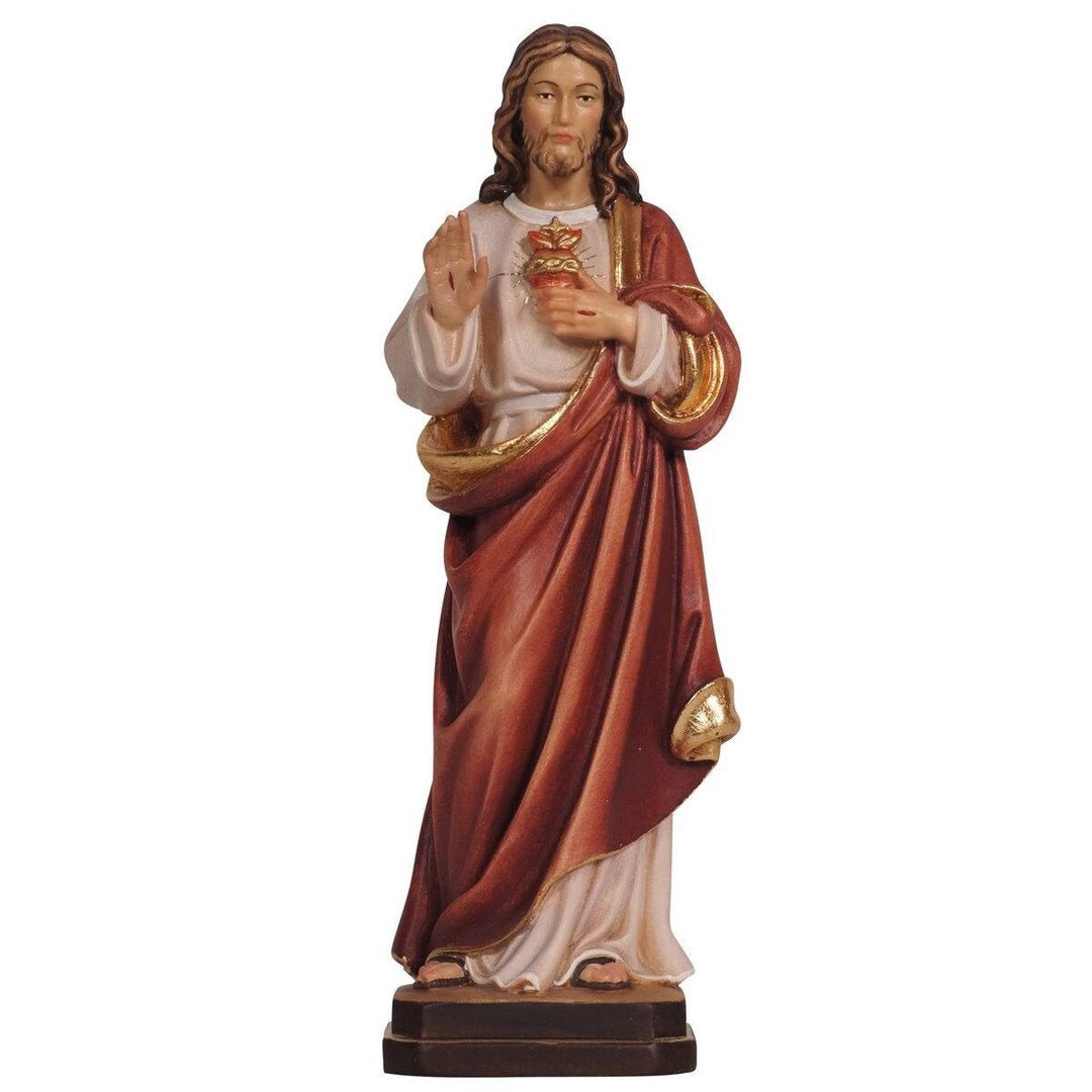 Sacred Heart of Jesus Wooden Statue, Life Size Saint Religious Statues ...