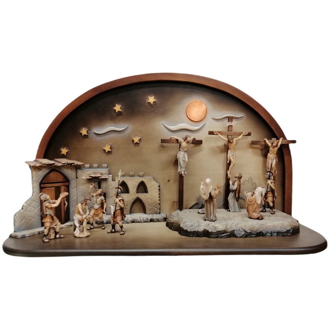 Hand-painted Double-sided Nativity Scene, Wooden Christmas Decoration ...