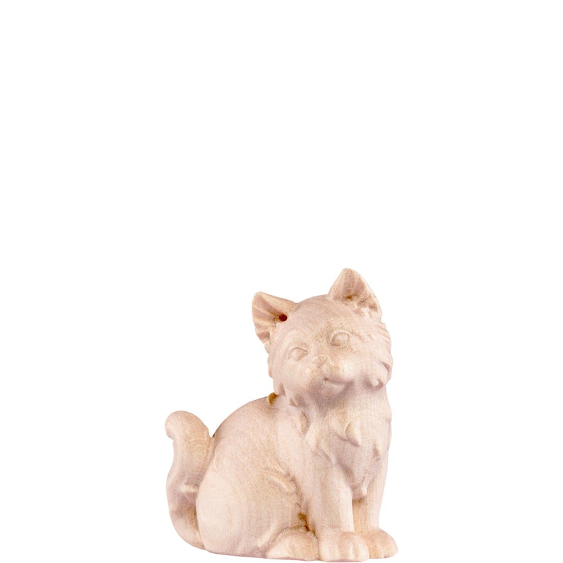 Hand-painted Maple Wood Kitten Figurine - Nativity Scene Animal - Etsy