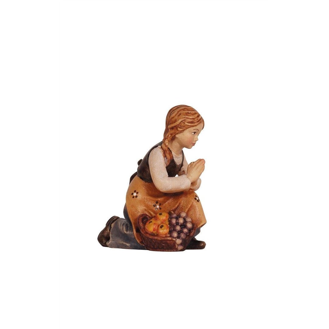Hand-painted Maple Wood Girl Nativity Figurine – Italian Carved ...