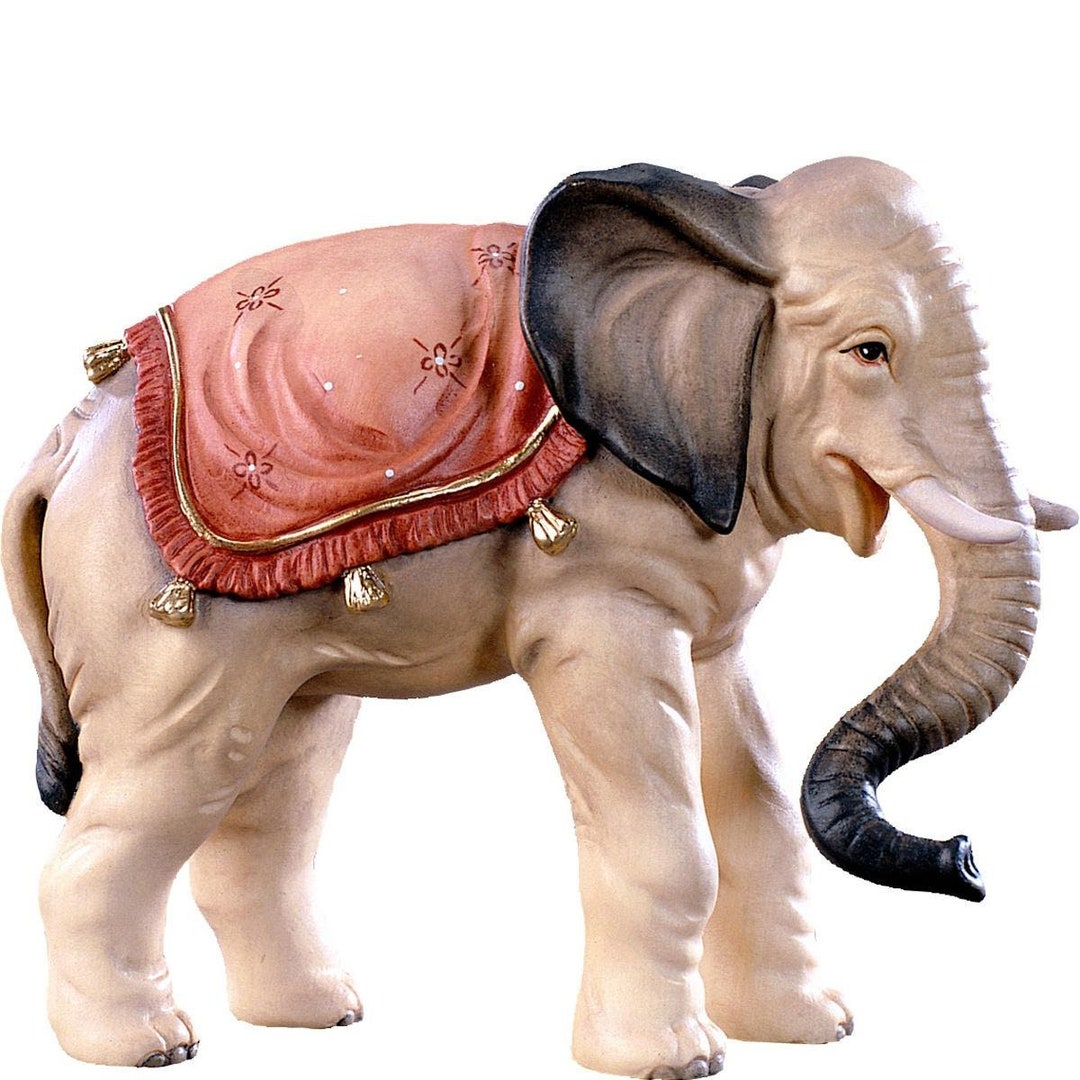 Hand Carved Maple Wood Elephant Figurine - Nativity Scene Animal - Etsy