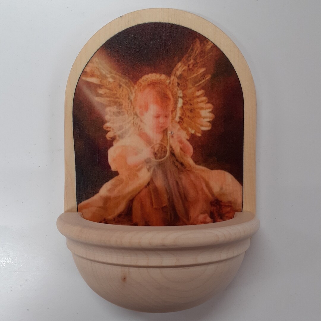 Wooden Holy Water Stoups With an Angel Religious Gift Church - Etsy