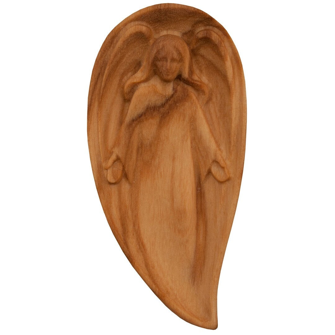 Lucky Charm Guardian Angel - Olive Wood Religious Decoration, Religious ...