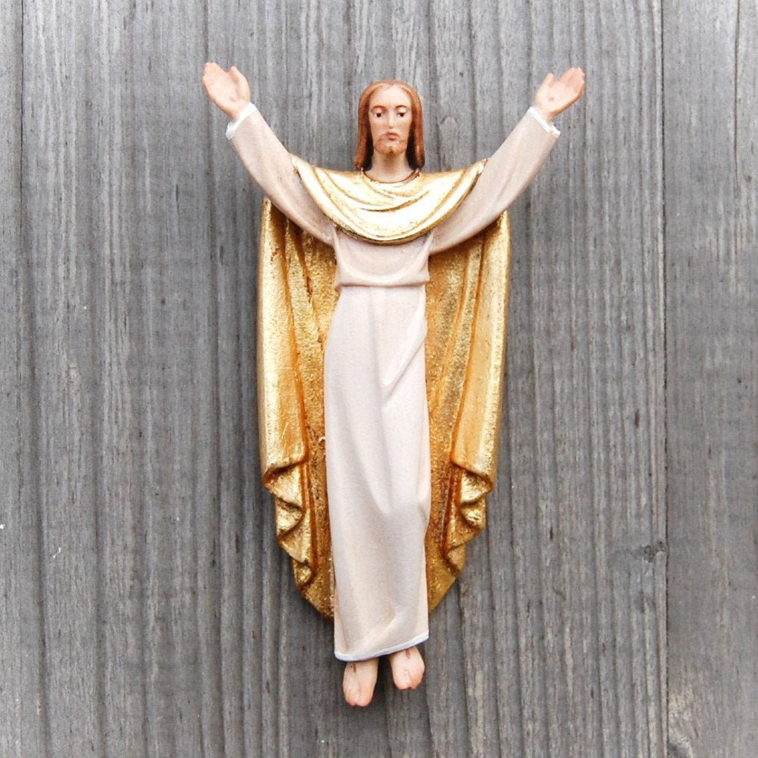 Resurrection of Jesus - Gold Resurrection of Jesus Wooden Statue ...