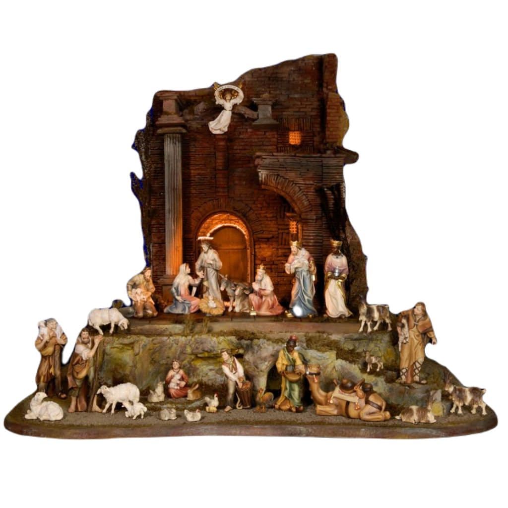 Tyrolean Nativity Set - Stable and 31 Figurines Christmas Nativity ...