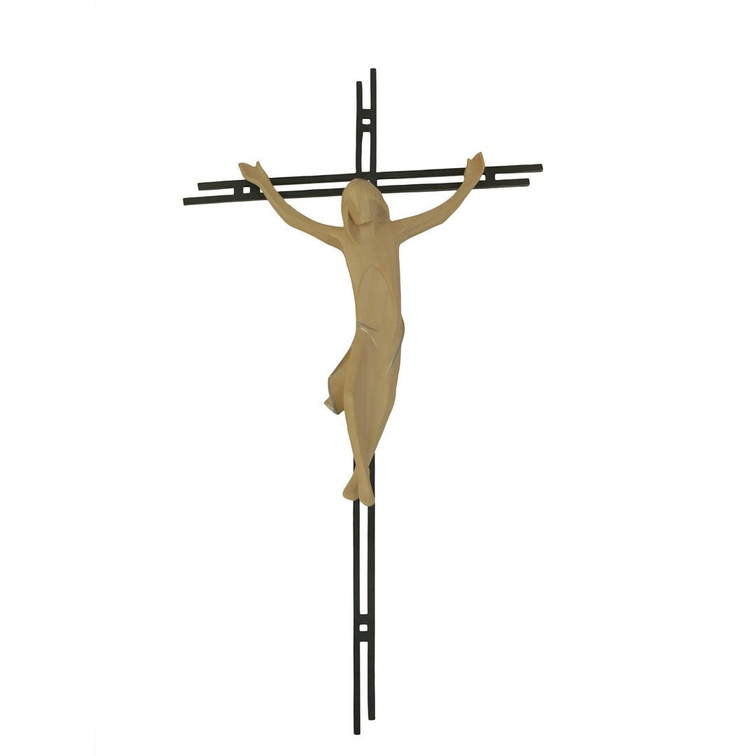 Steel Double Bar Crucifix - Maple Wood Catholic Decor, Made in Italy - Etsy
