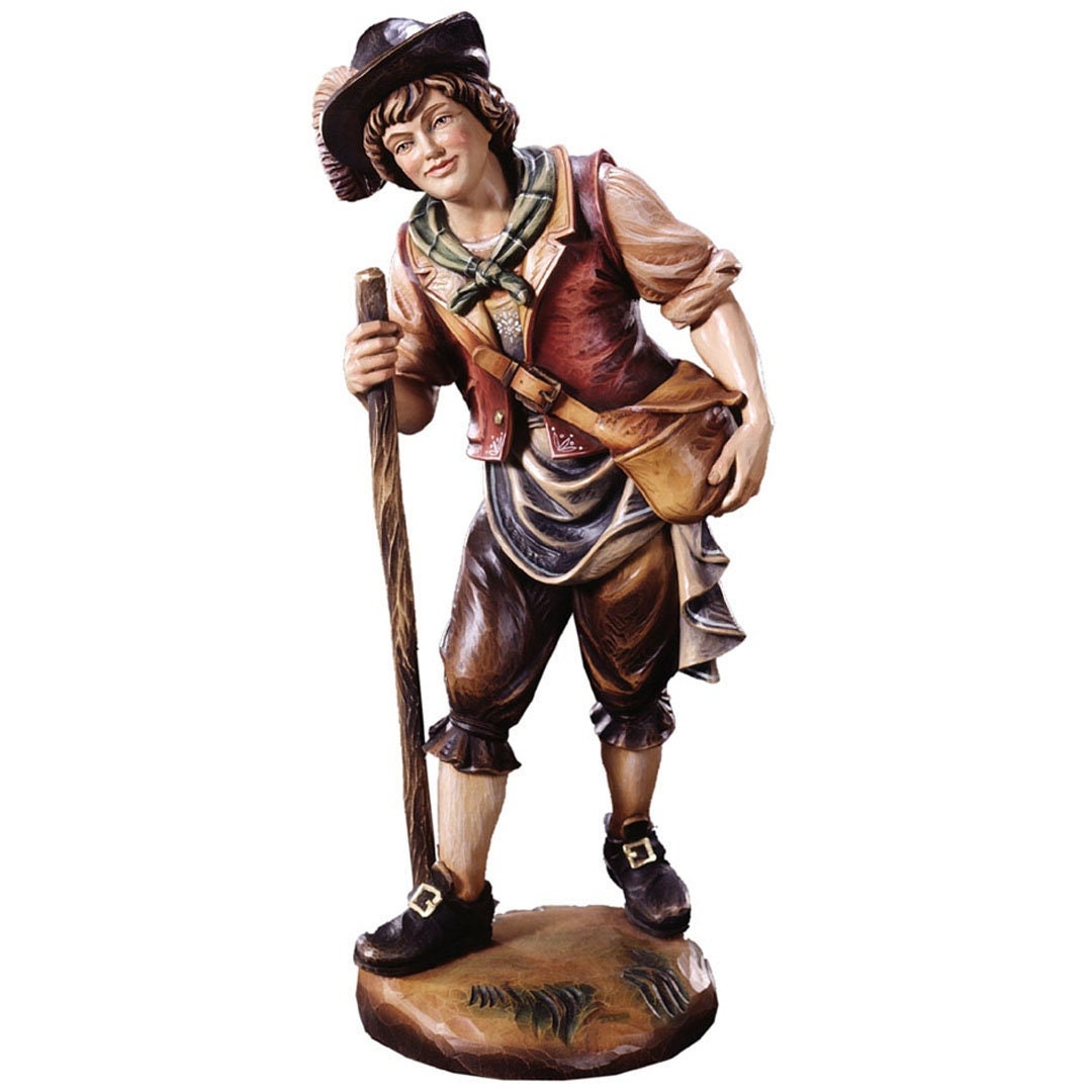 Hand Carved Maple Wood Pilgrim Statue - Religious Gift, Made in Italy ...