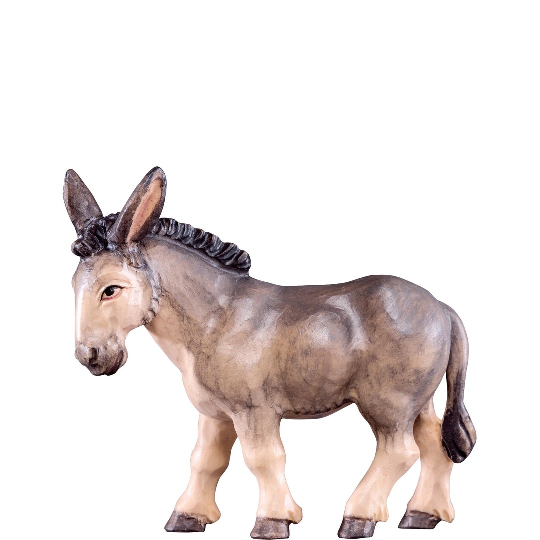 Hand Carved Maple Wood Donkey Figurine – Nativity Scene Animal - Etsy