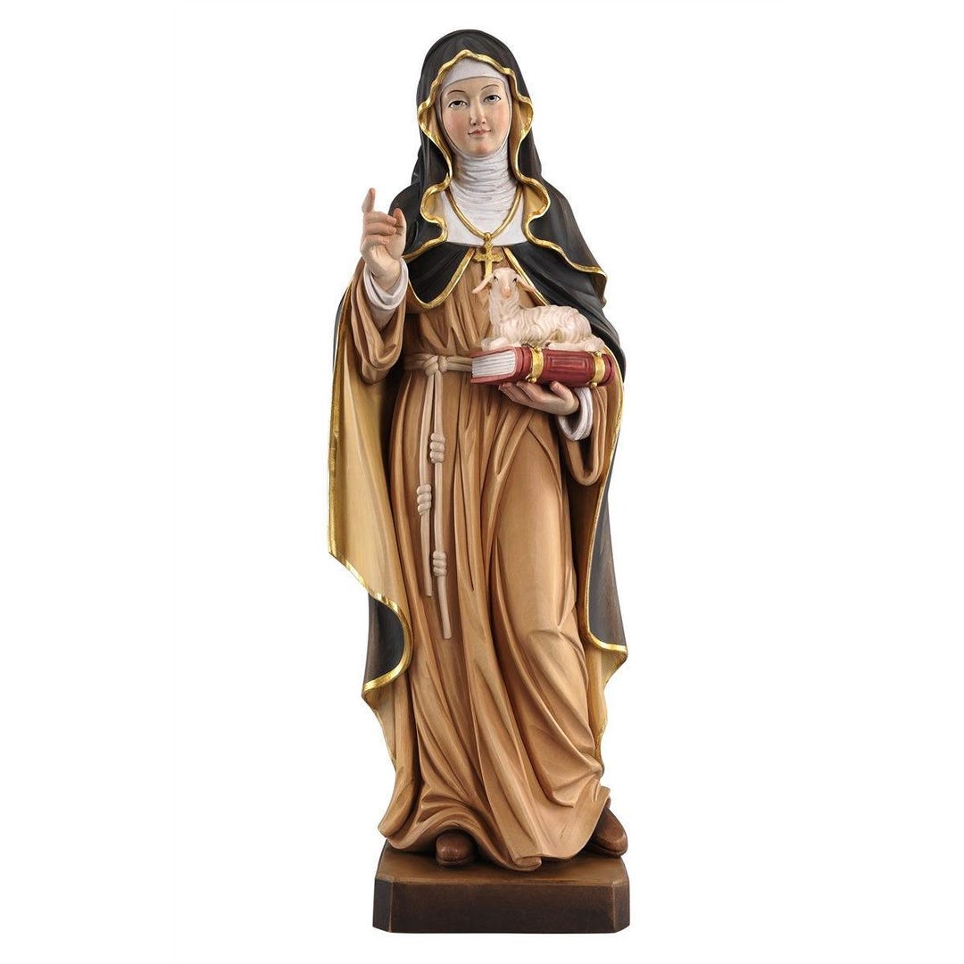 St. Agnes With Lamb, Hand-painted Maple Wood Statue - Etsy